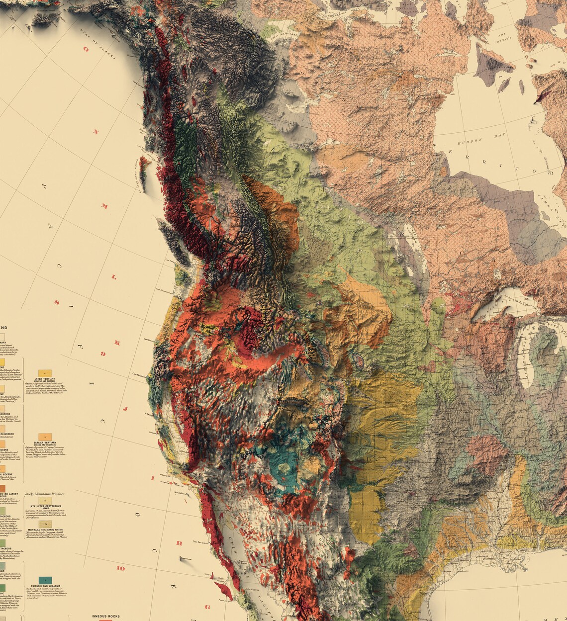 North America Map, North America 2D Relief Map, North America ...
