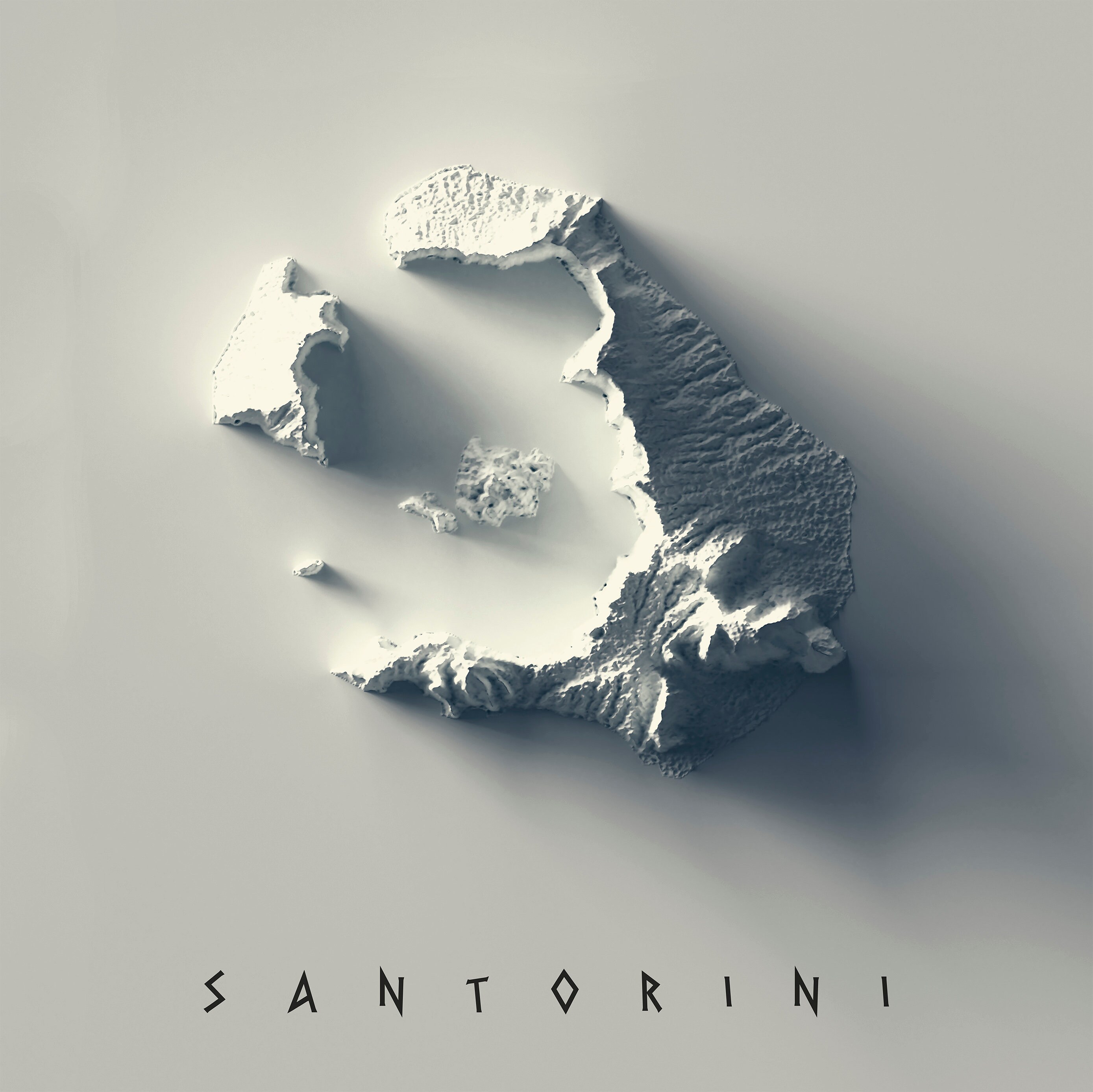 Santorini Greece Map Santorini 2D Relief Map Santorini - Etsy