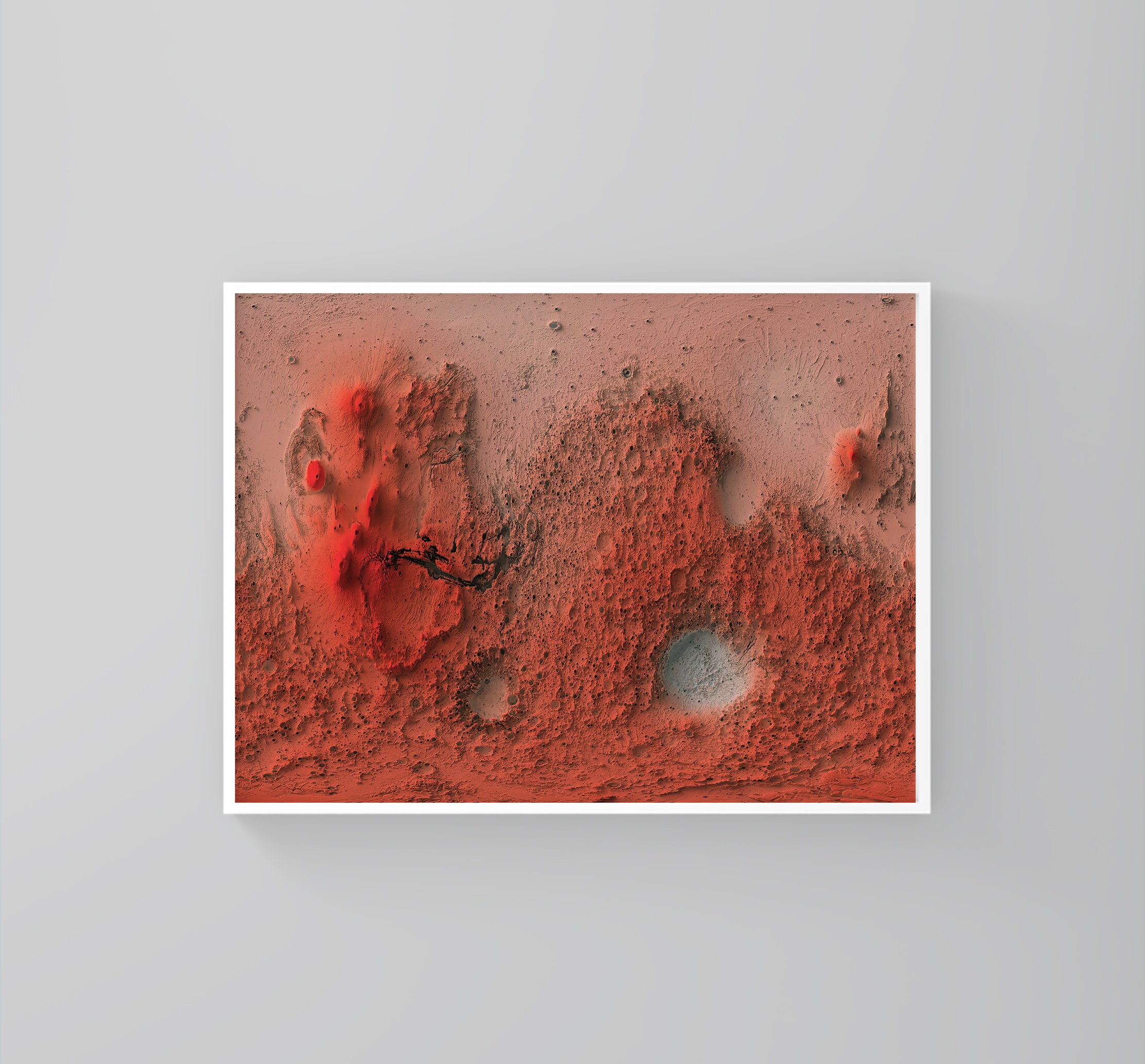 Mars Map Mars 2D Relief Map Mars Vintage Map Mars Print - Etsy Canada