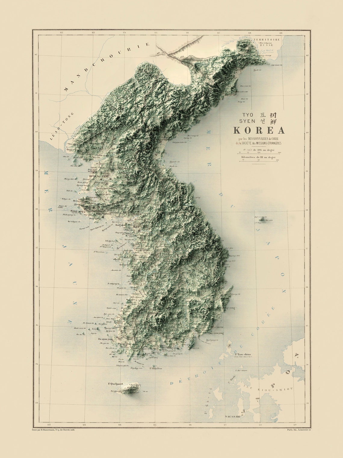 Koreas Map North and South Koreas 2D Relief Map South Korea - Etsy