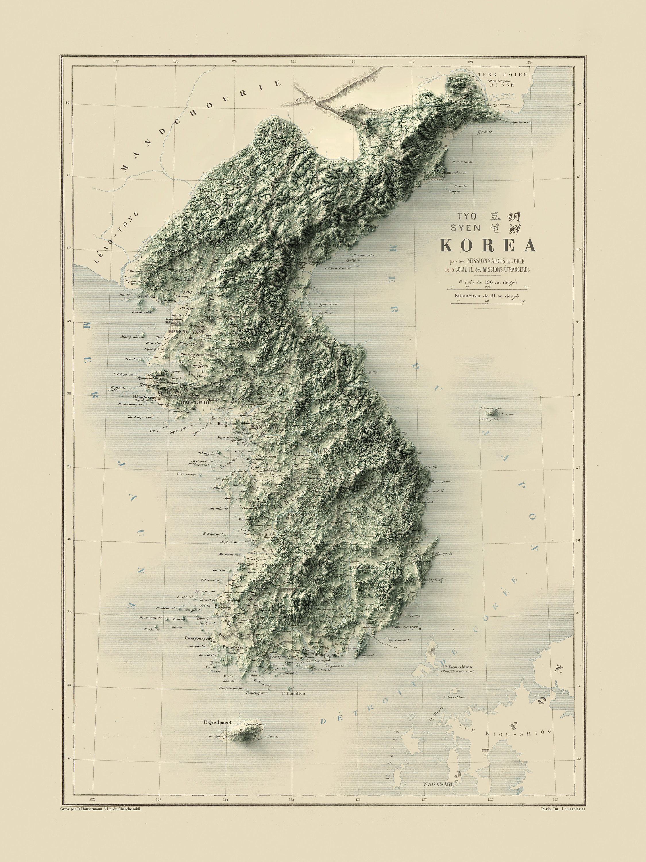 Koreas Map North and South Koreas 2D Relief Map South Korea - Etsy