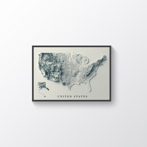 United States Map, USA 2D Relief Map, America Map, USA Map, United ...