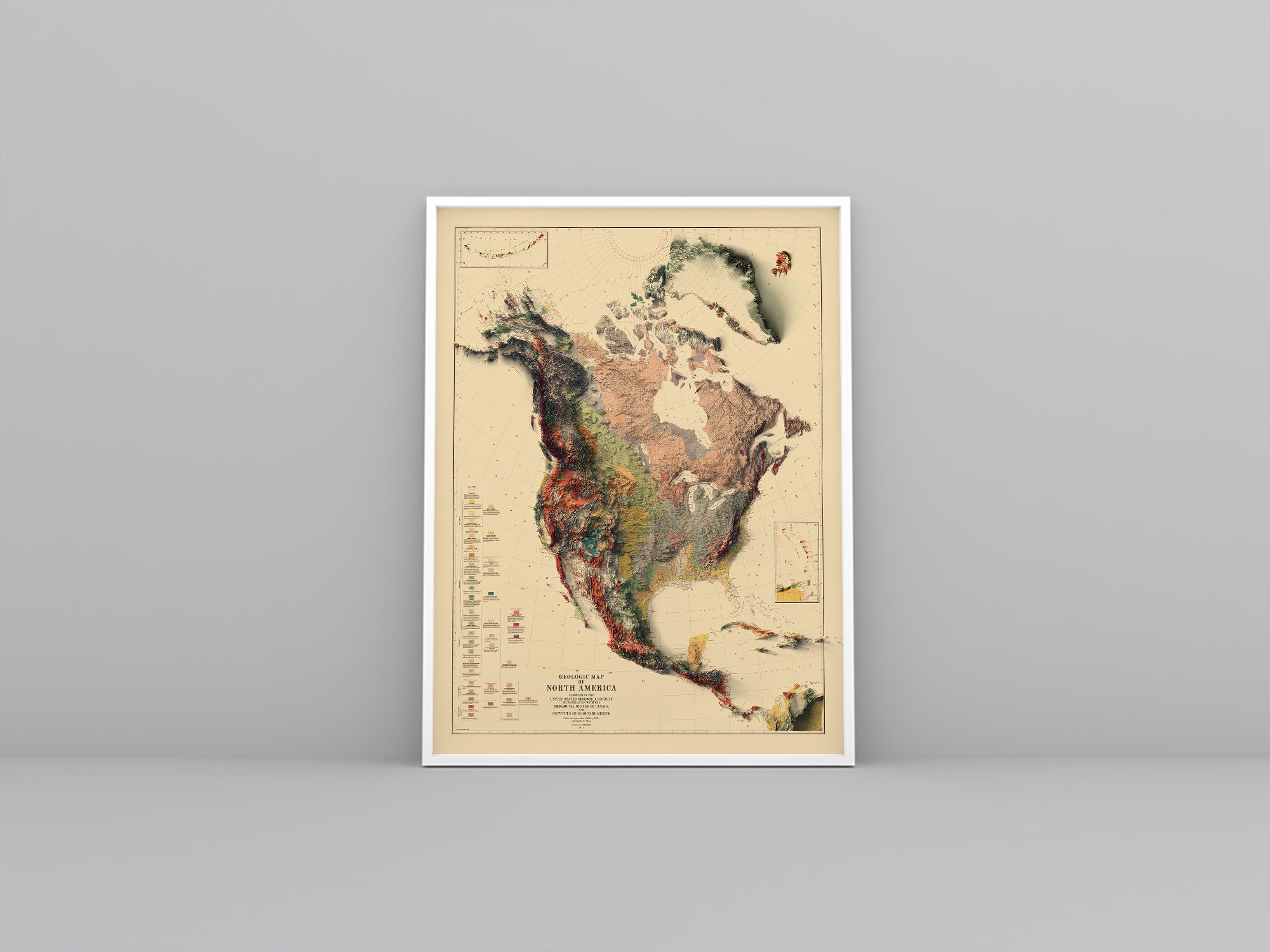 North America Map, North America 2D Relief Map, North America ...