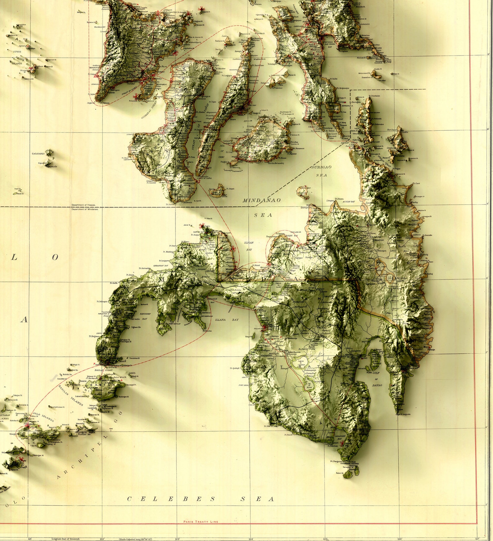 Philippines Map, Philippines 2D Relief Map, Philippines Wall Art Poster ...