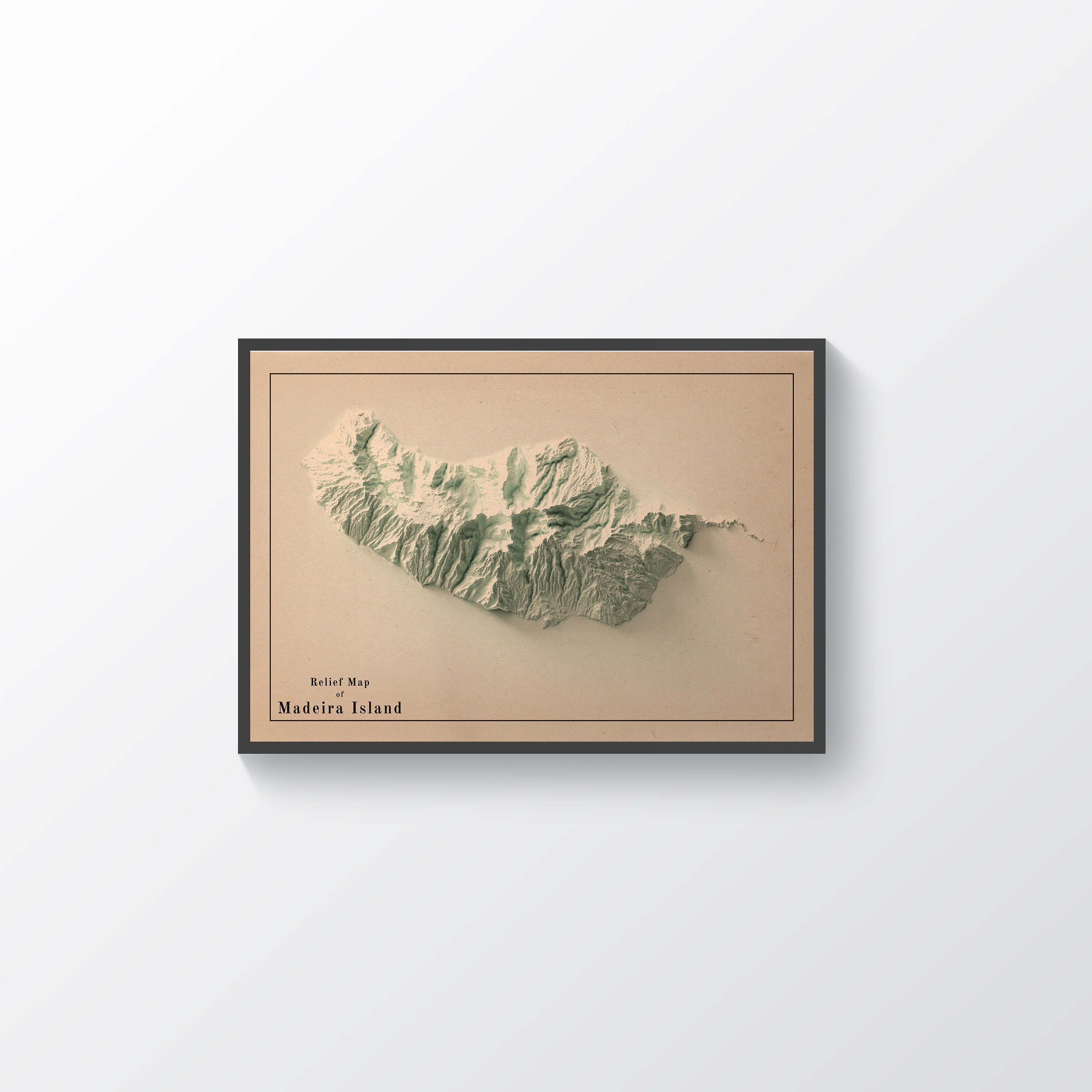 Madeira Island Portugal Map Madeira Island 2D Relief Map - Etsy Canada