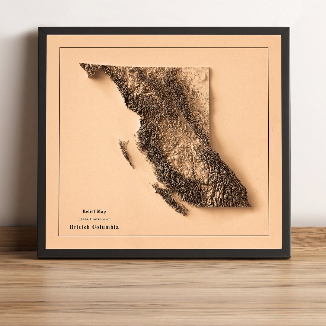 British Columbia Map, British Columbia 2D Relief Map, British Columbia ...