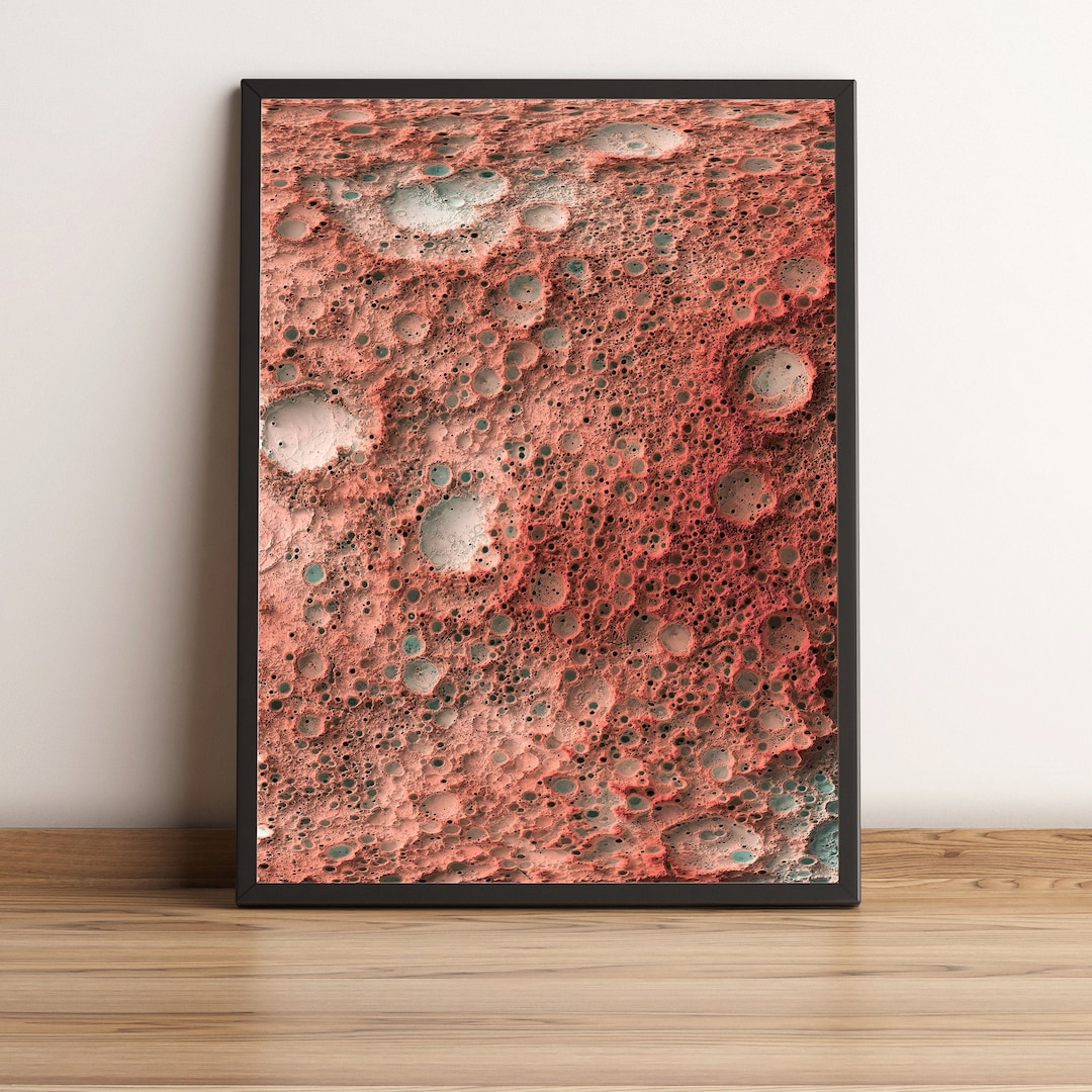Moon Map, Moon 2D Relief Map, Moon Vintage Map, Moon Print, Moon Topo ...