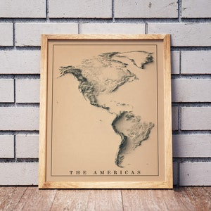 The Americas Map (2D Map), North America Relief Map, South Relief ...