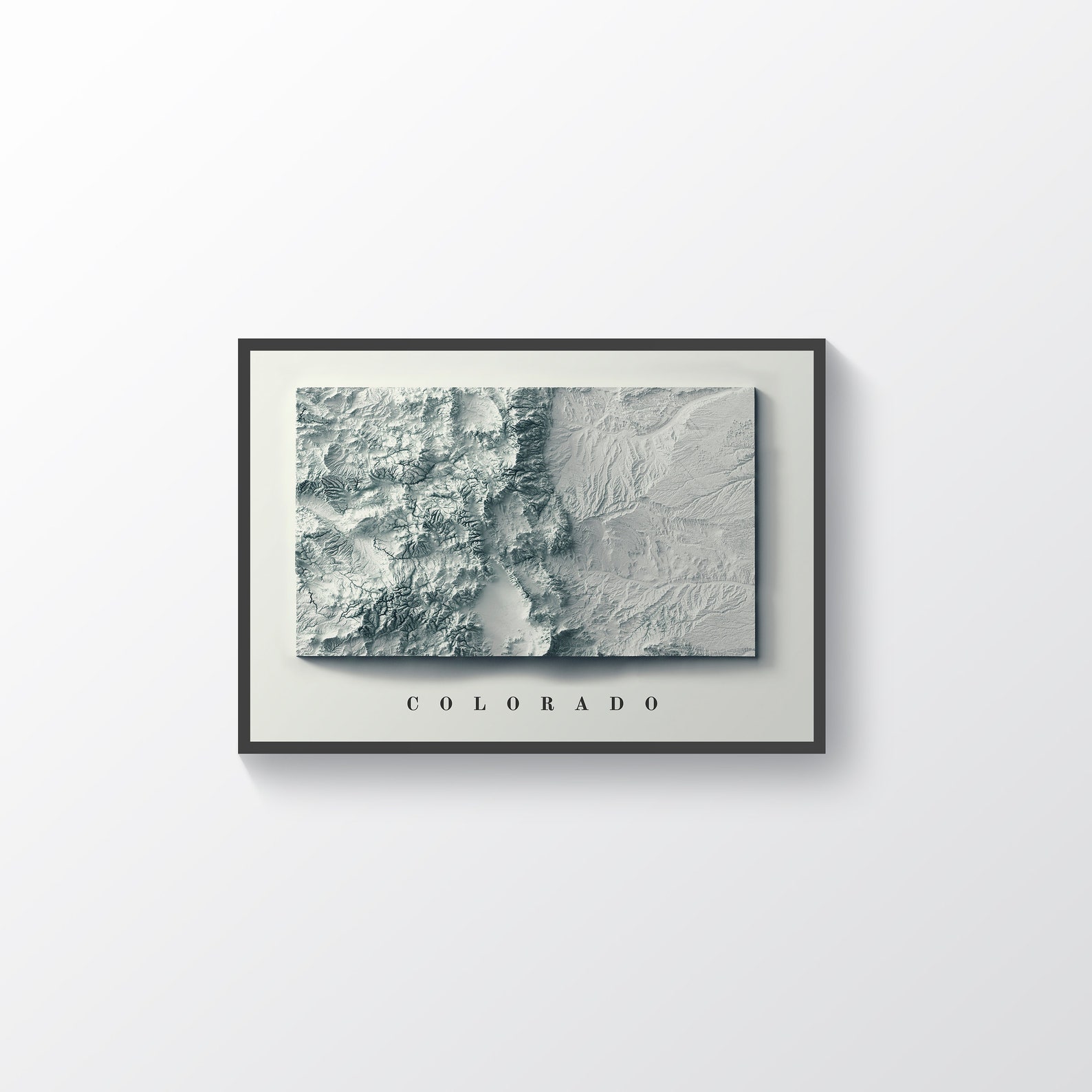 Colorado Map Colorado 2D Relief Map Colorado Framed Map - Etsy