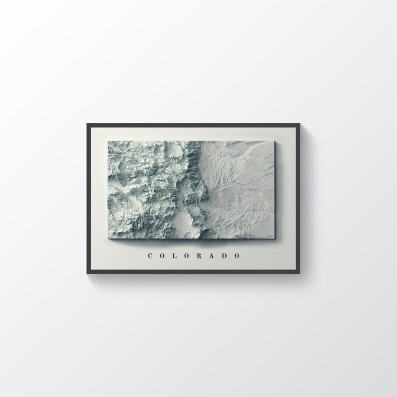 Colorado Map, Colorado 2D Relief Map, Colorado Framed Wall Decor ...