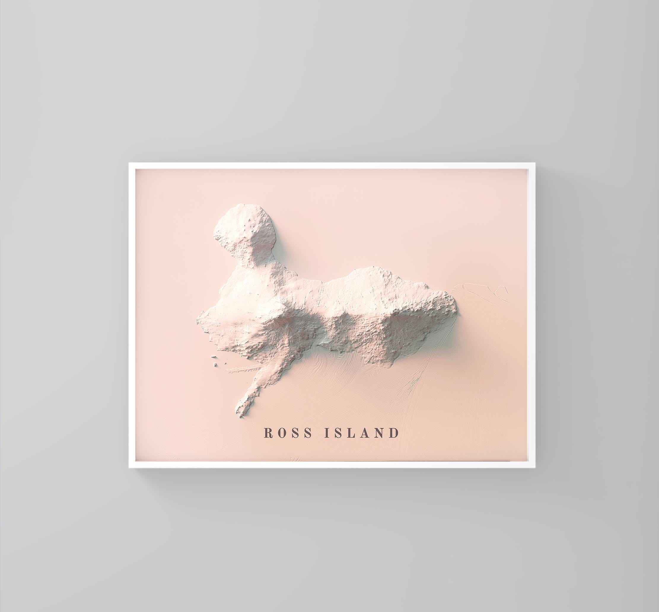 Ross Island Map, Ross Island Antarctica 2D Relief Map, Antarctica ...
