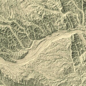 Nebraska Map, Nebraska 2D Relief Map, Nebraska Vintage Map, Nebraska ...