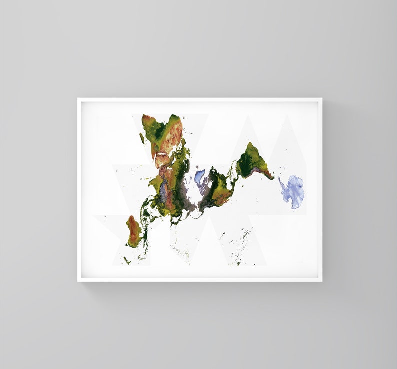 World Map, Fuller Projection Map, Vintage World Map, Relief World Map ...