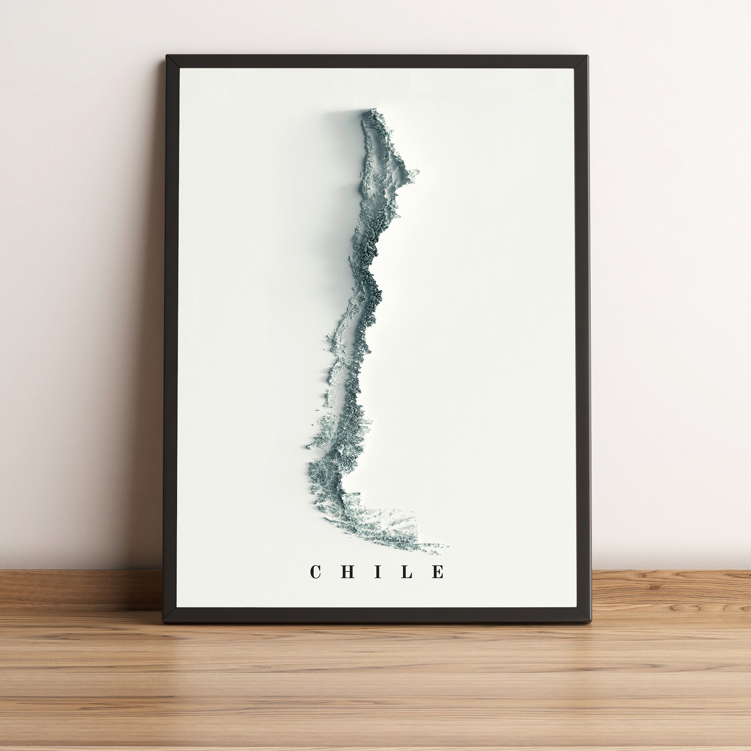Chile Map Chile 2D Relief Map Chile Vintage Map Chile - Etsy
