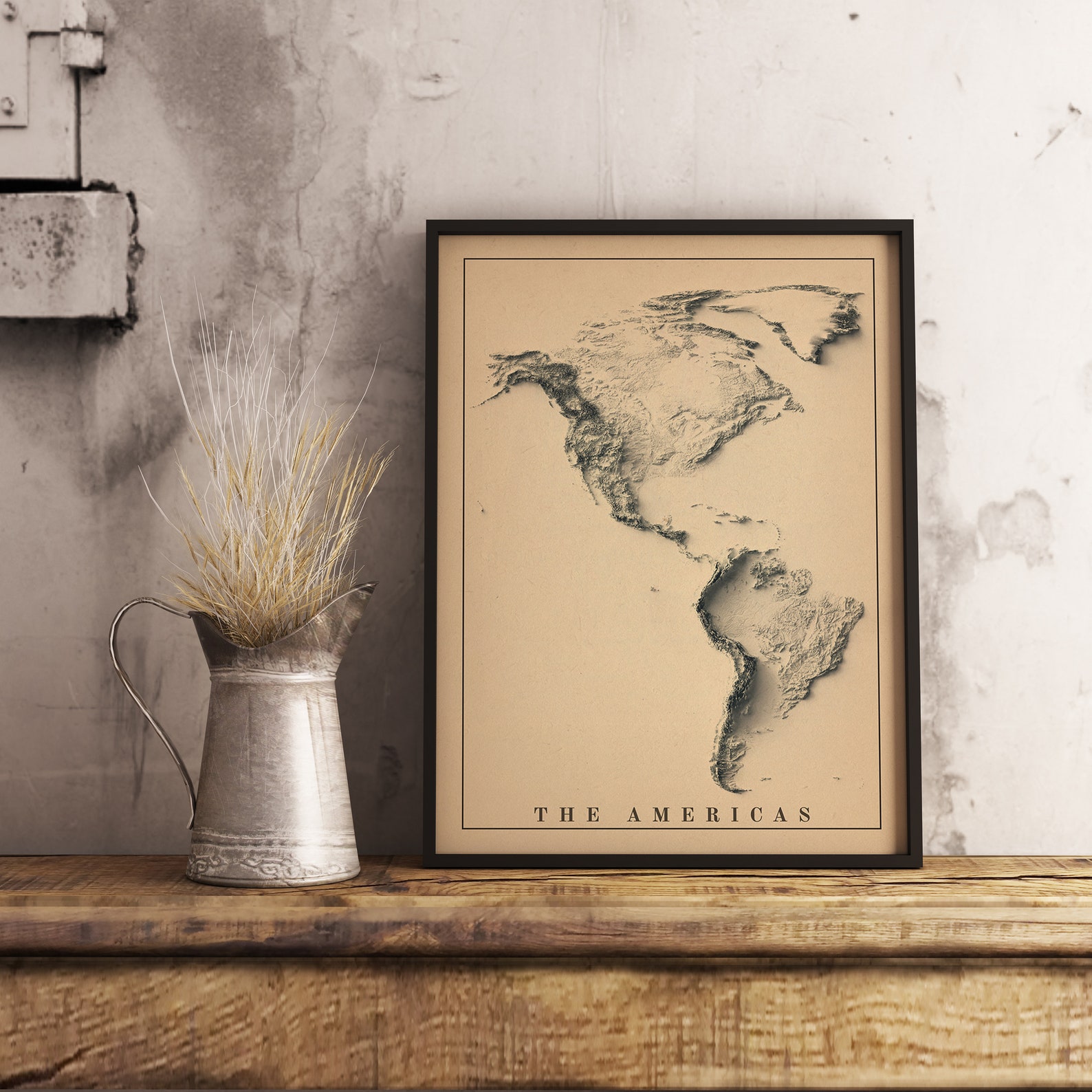 The Americas Map (2D Map), North America Relief Map, South Relief ...
