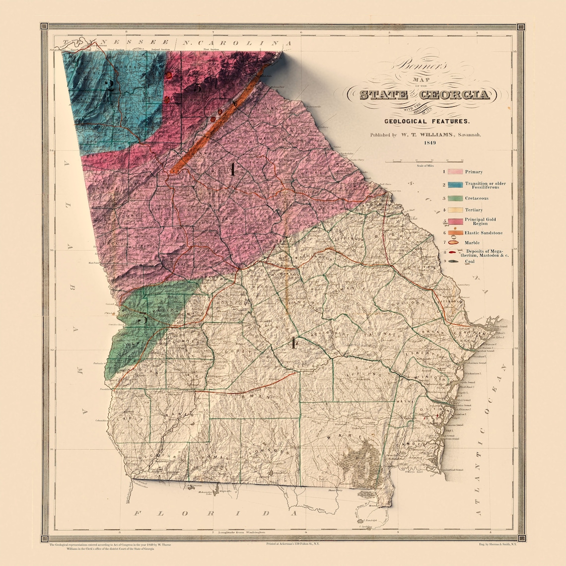 Georgia Map Georgia Relief Map Georgia Vintage Map Georgia - Etsy