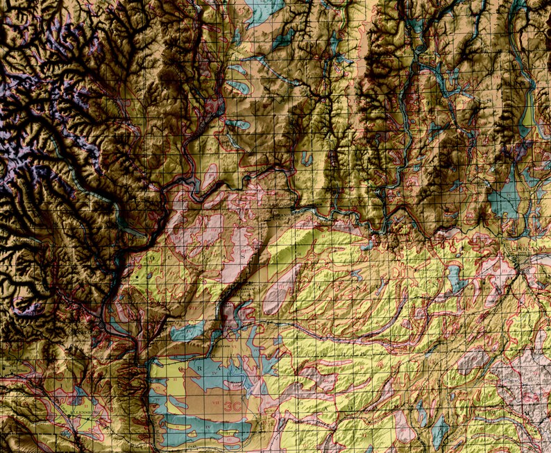 Washington Soil Map Relief map of Washington Washington | Etsy