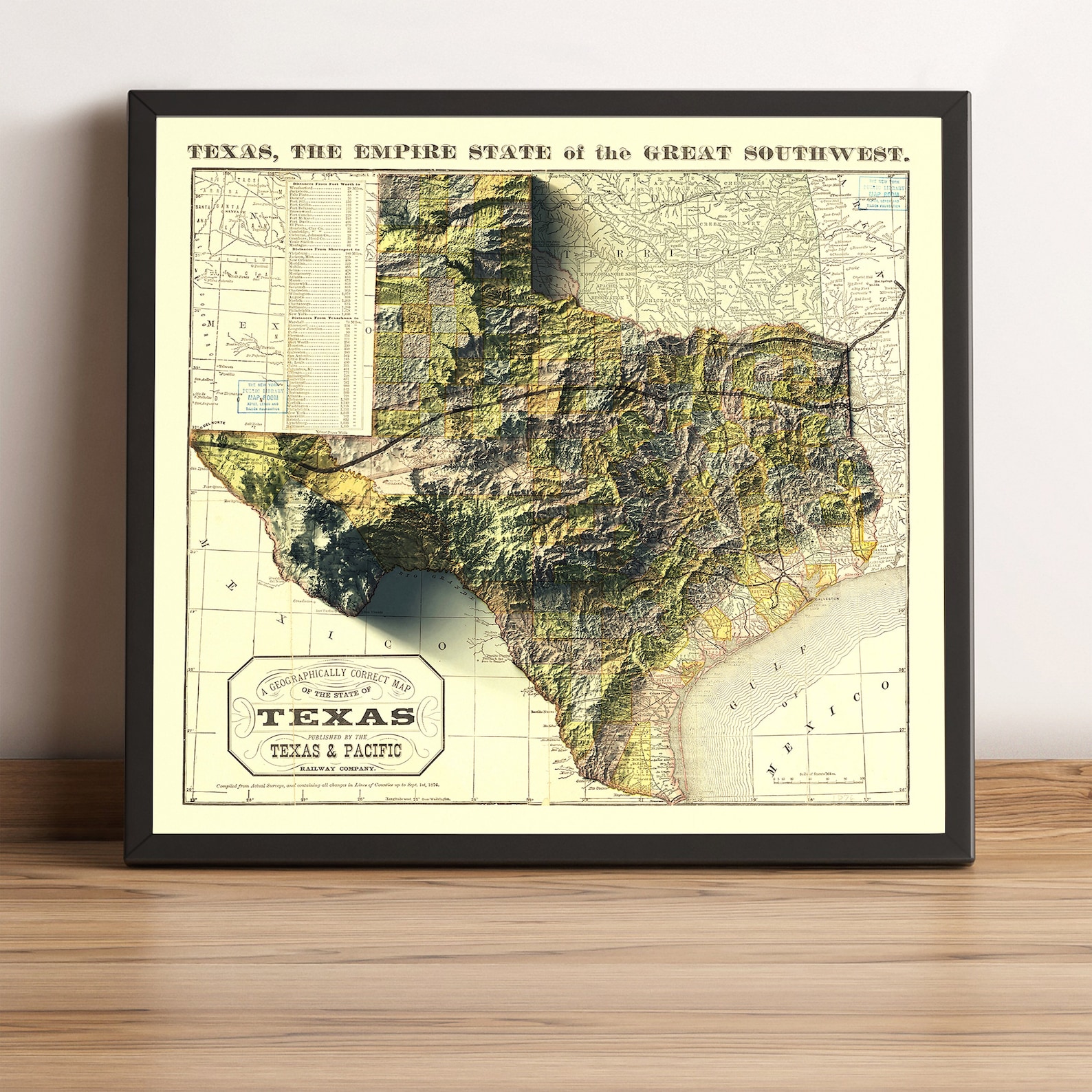 Texas Map Texas 2D Relief Map Texas Old Map Texas Vintage - Etsy