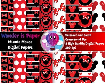 Minnie Mouse Digital Papers - Etsy