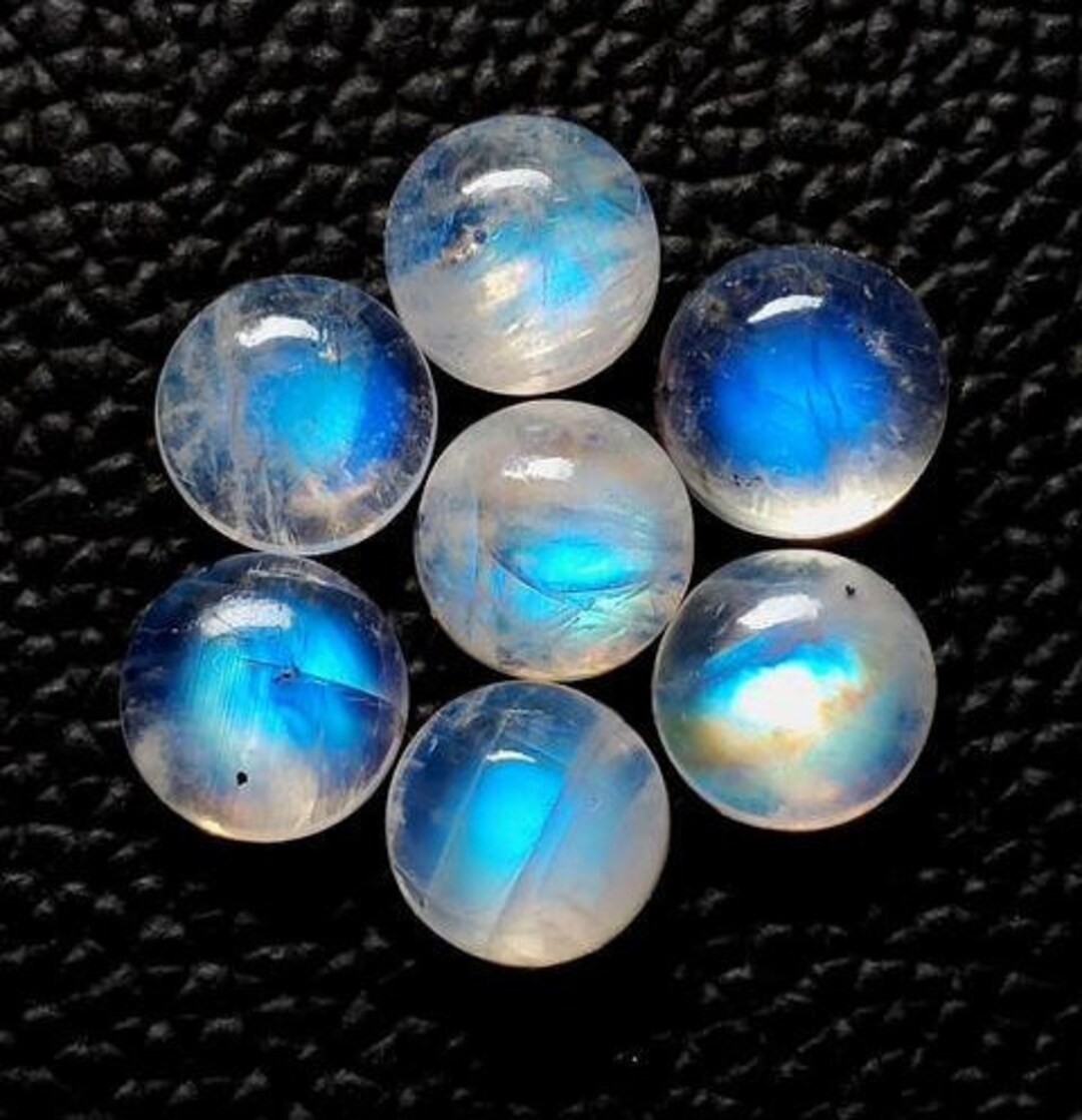 1 Matched Pair, Natural Rainbow Moonstone,round Shape, 4X4 Mm to 20X20 ...