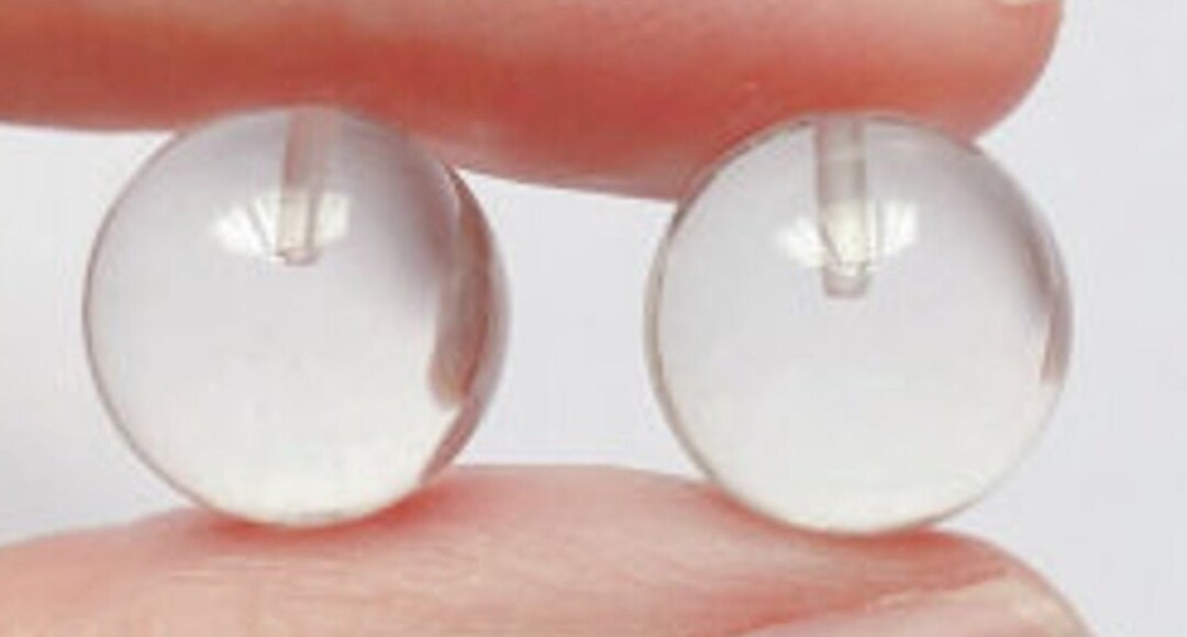 A Beautiful Pair of Crystal Quartz Half Top Drilled ( 0.80 Mm Hole ...