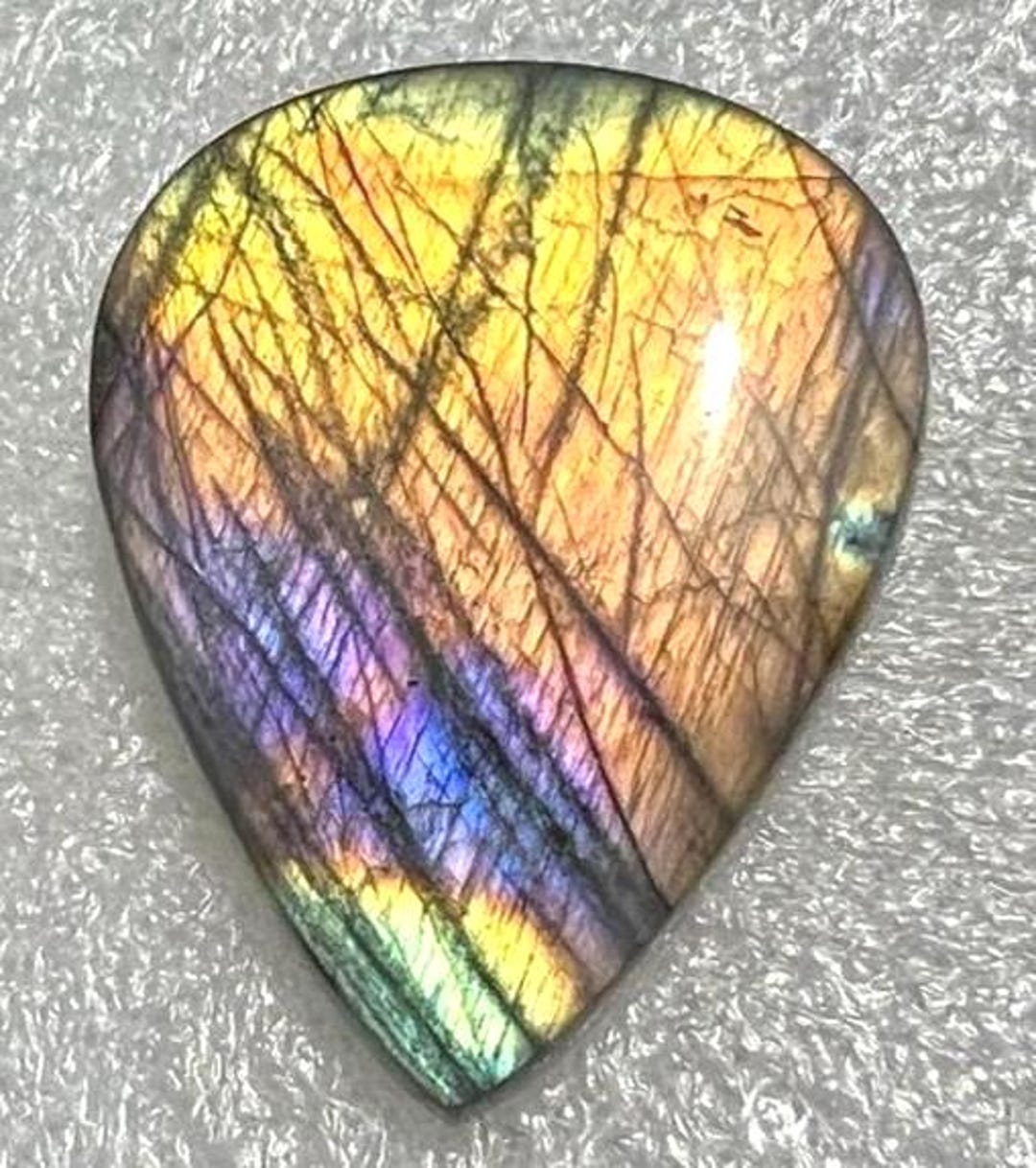 Very Rare Collection Multi Labradorite Gemstone 40x32x7mm Pear Shape ...