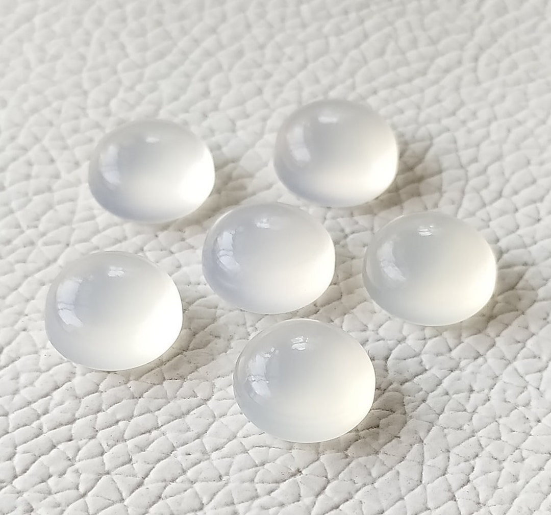 1 Beautiful Pairs of Rare White Chalcedony,round Shape, 3 Mm to 20 Mm ...