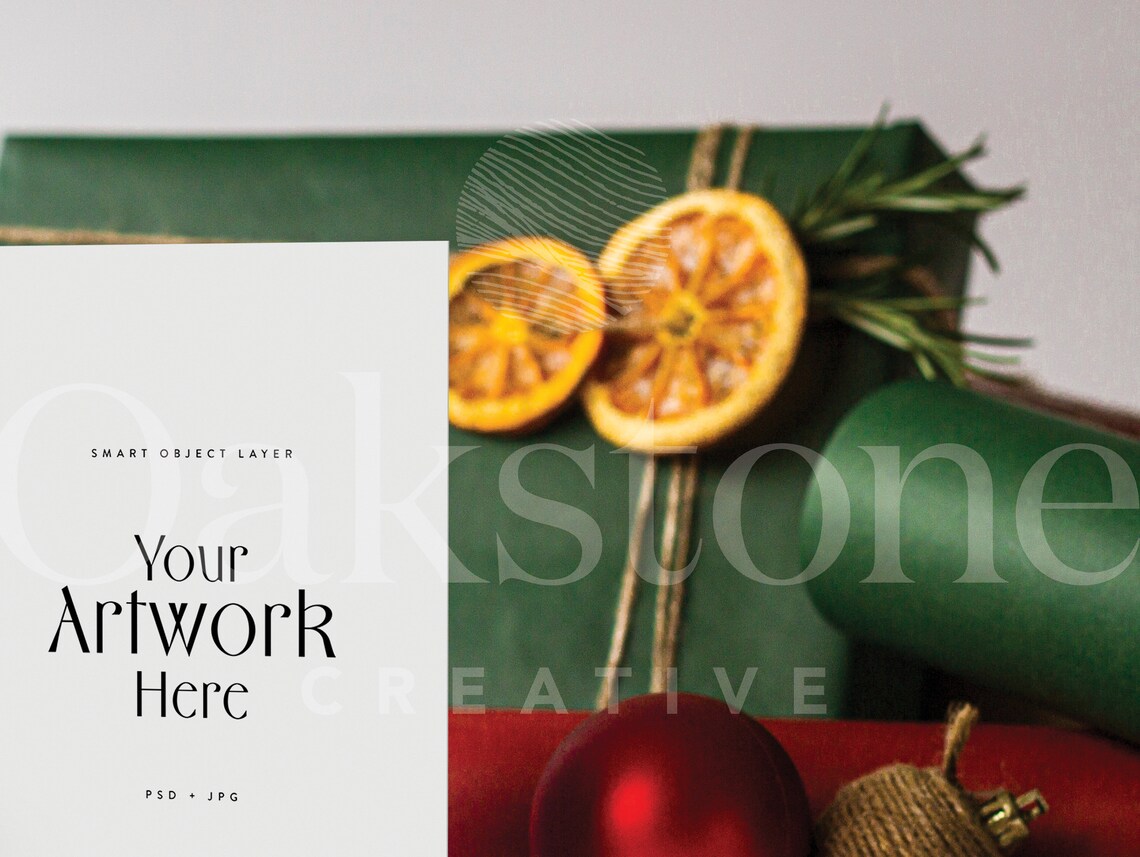Modern Christmas Card Mockup, Rustic Holiday Stationery (PSD) - Etsy