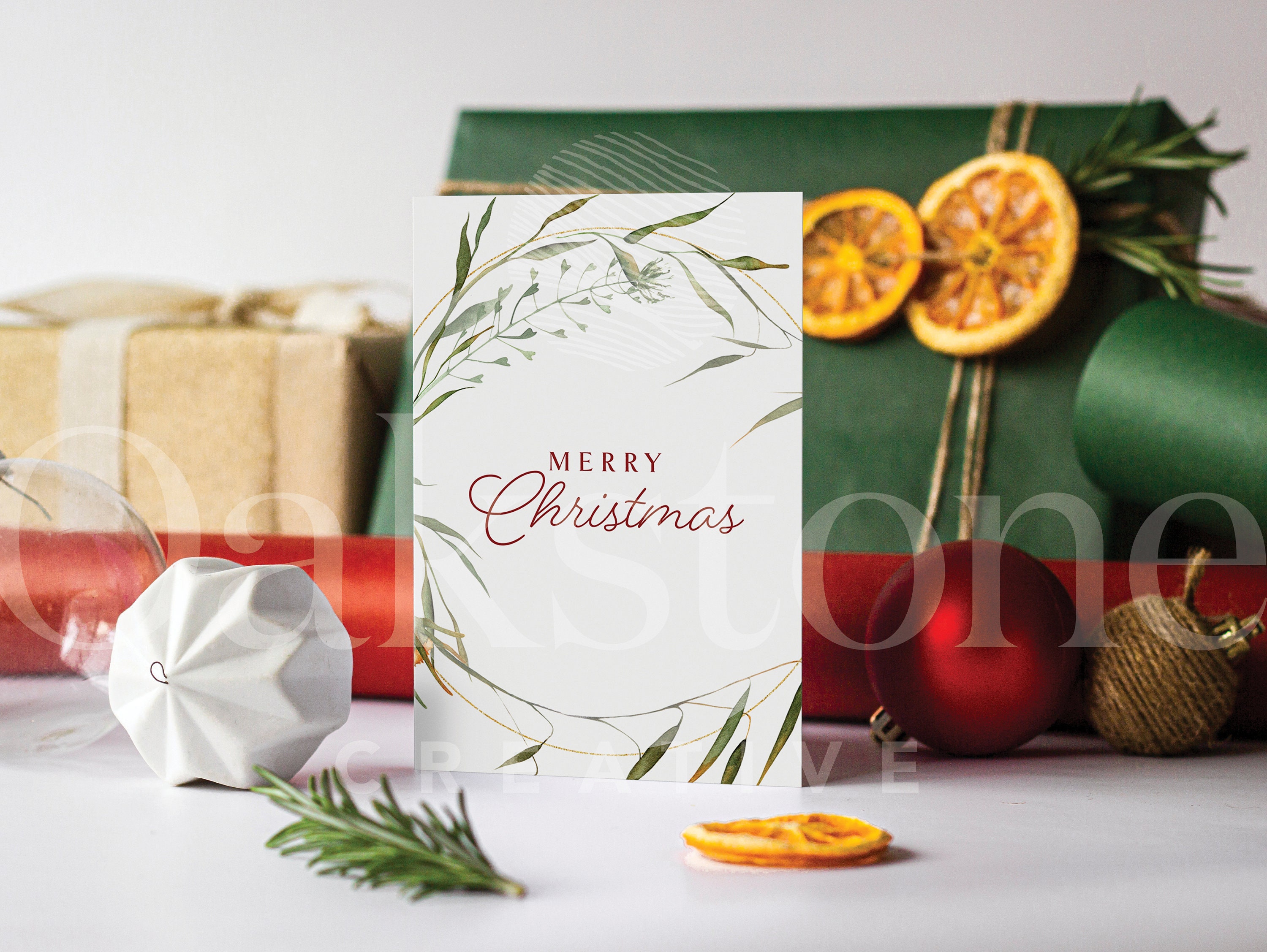 Modern Christmas Card Mockup, Rustic Holiday Stationery (PSD) - Etsy