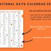 National Days Calendar Printable 2025 National Holidays Calendar Social ...