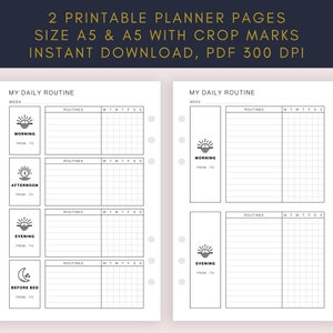 My Daily Routine Checklist Printable A5 - Etsy