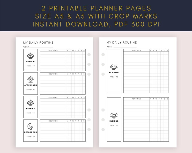 My Daily Routine Checklist Printable A5 - Etsy