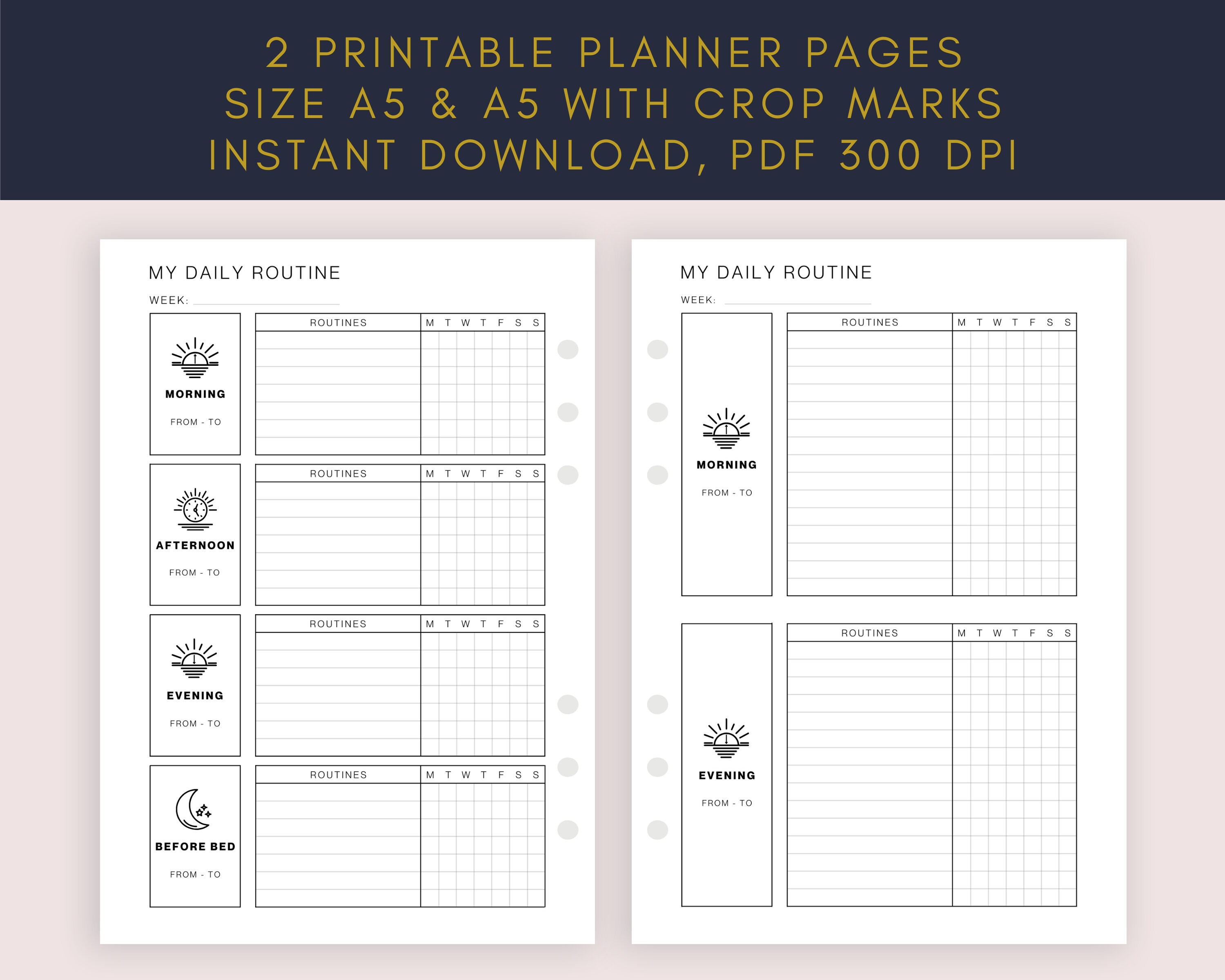 My Daily Routine Checklist Printable A5 - Etsy