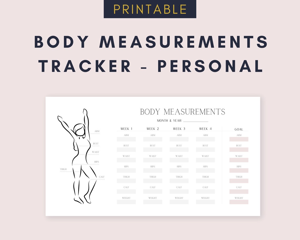 Body Measurements Tracker Personal Size Weight Loss Tracker - Etsy
