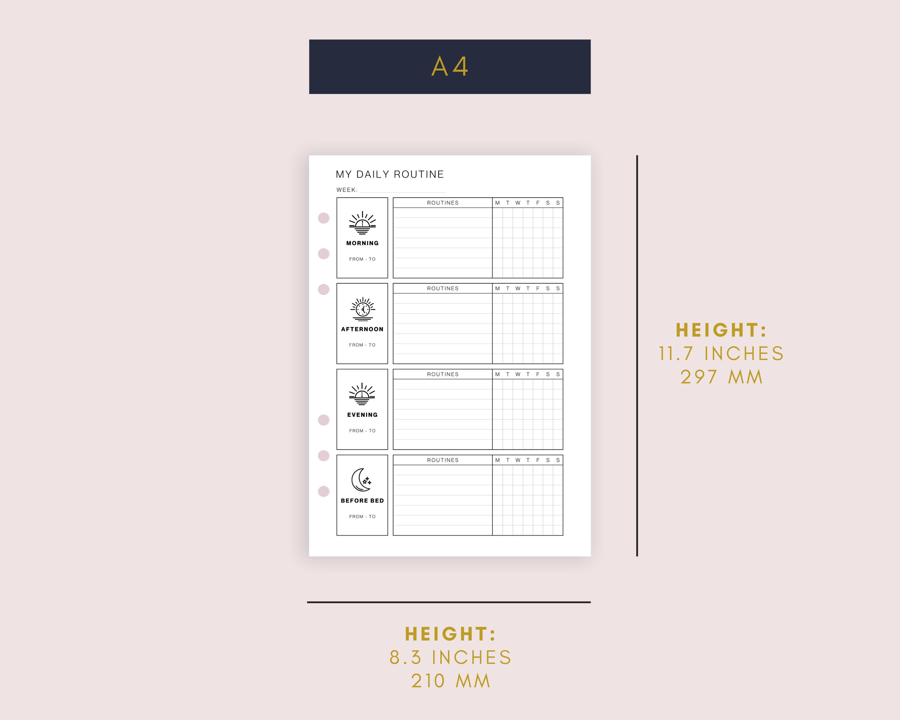 Daily Routine Checklist Editable Canva Template - Etsy