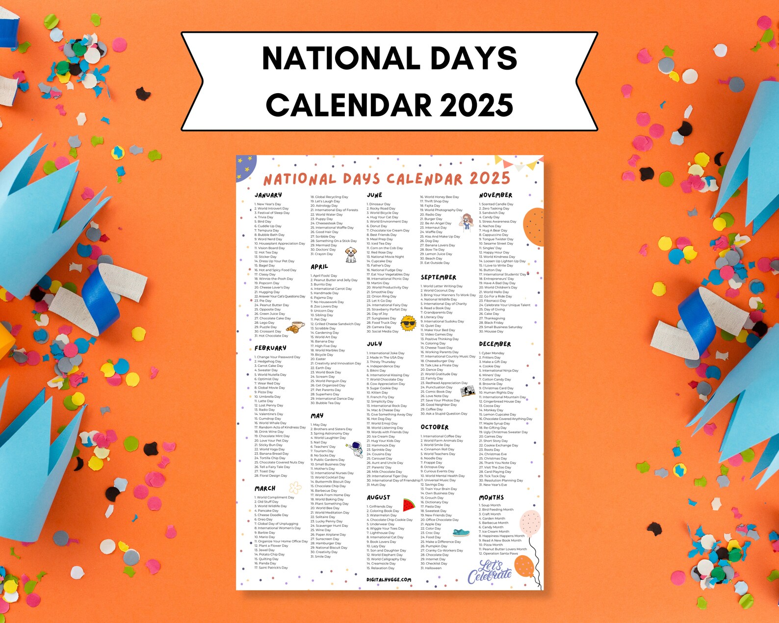 National Days Calendar Printable | 2025 National Holidays Calendar ...
