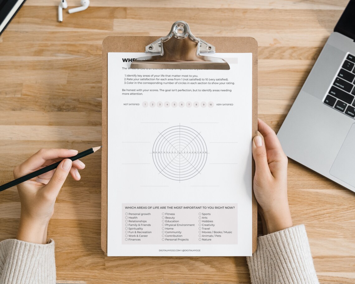 Wheel of Life Worksheets Editable Canva Template Life Balance Wheel ...