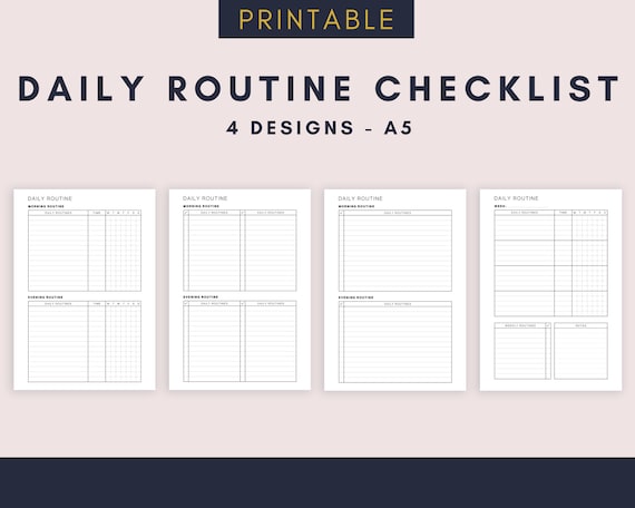 Morning & Evening Routine Checklist Printable A5 - Etsy