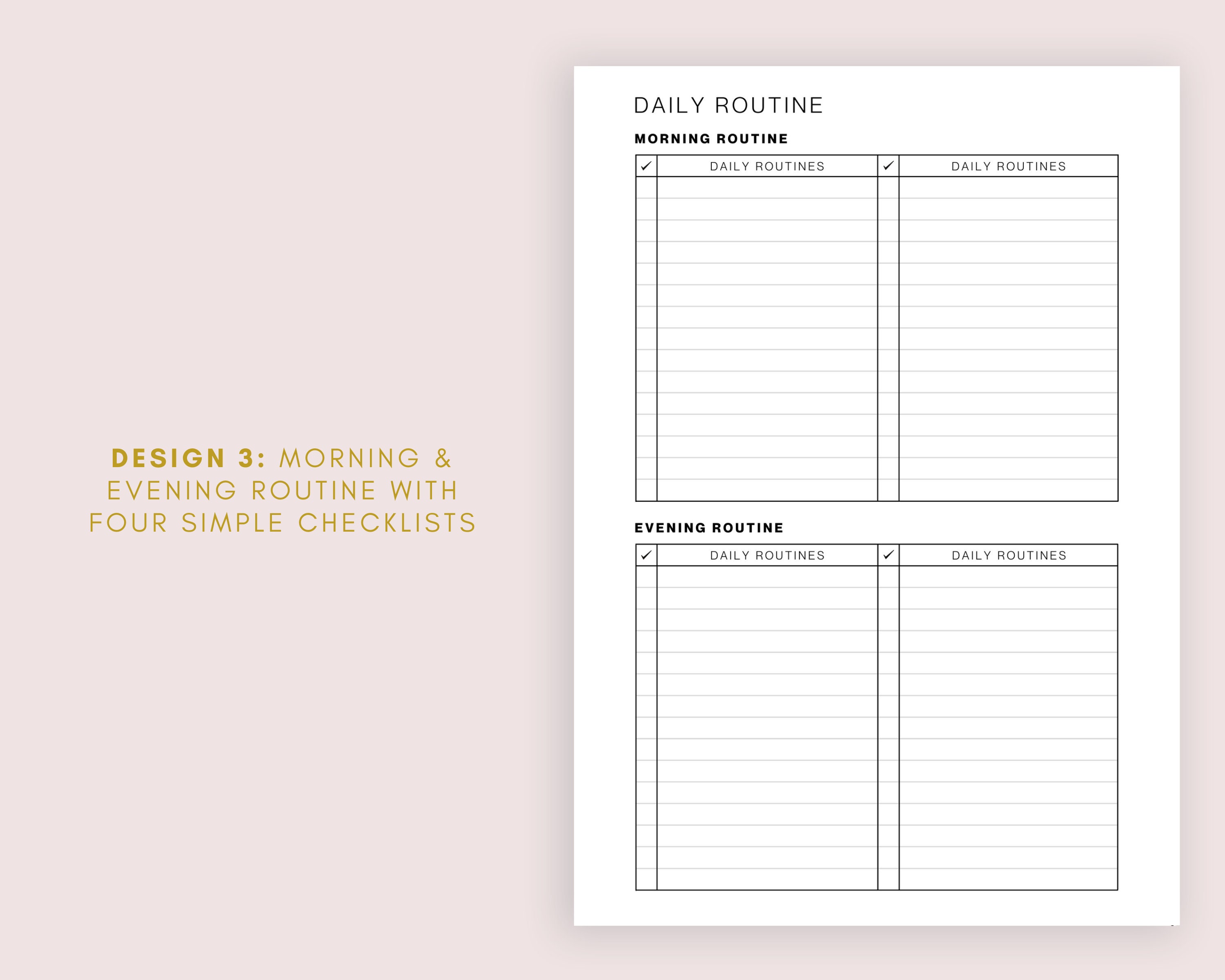 Morning & Evening Routine Checklist Printable A5 | Daily Habit Tracker ...