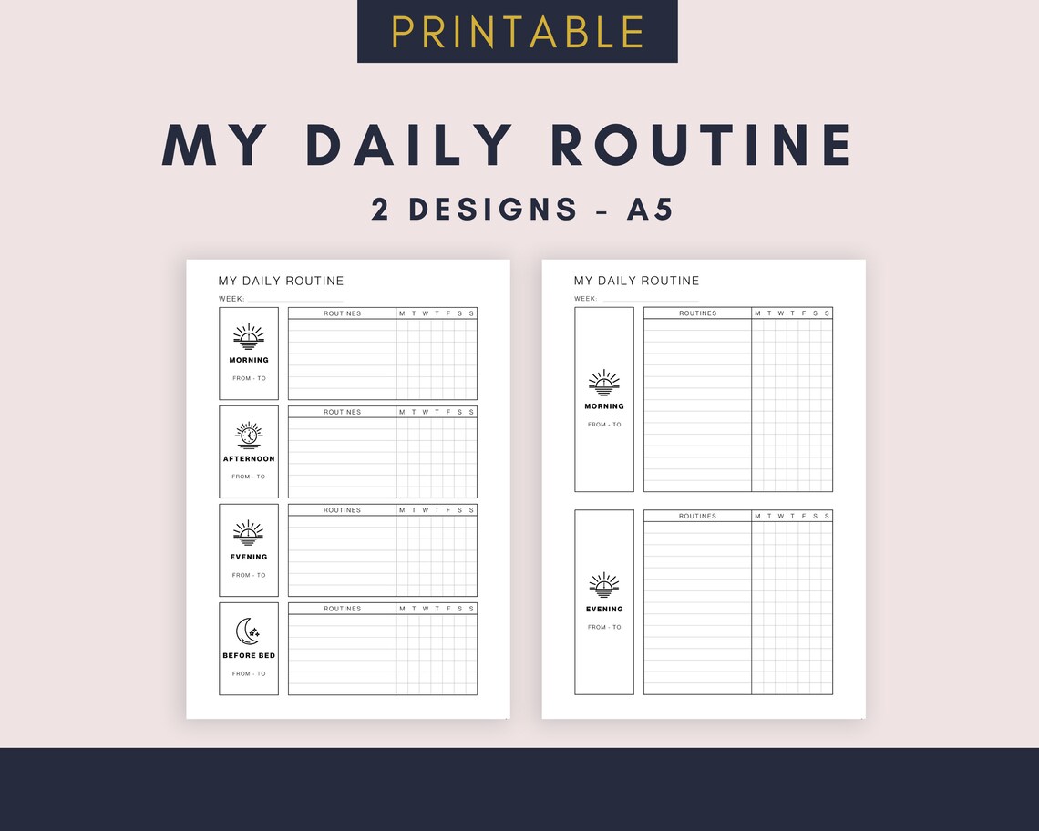 My Daily Routine Checklist Printable A5 - Etsy