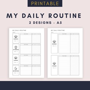 My Daily Routine Checklist Printable A5 - Etsy
