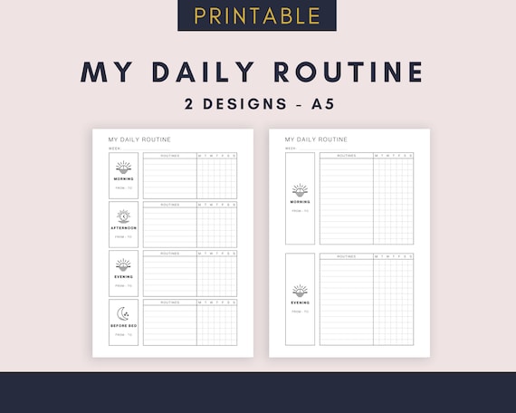 My Daily Routine Checklist Printable A5 | Etsy