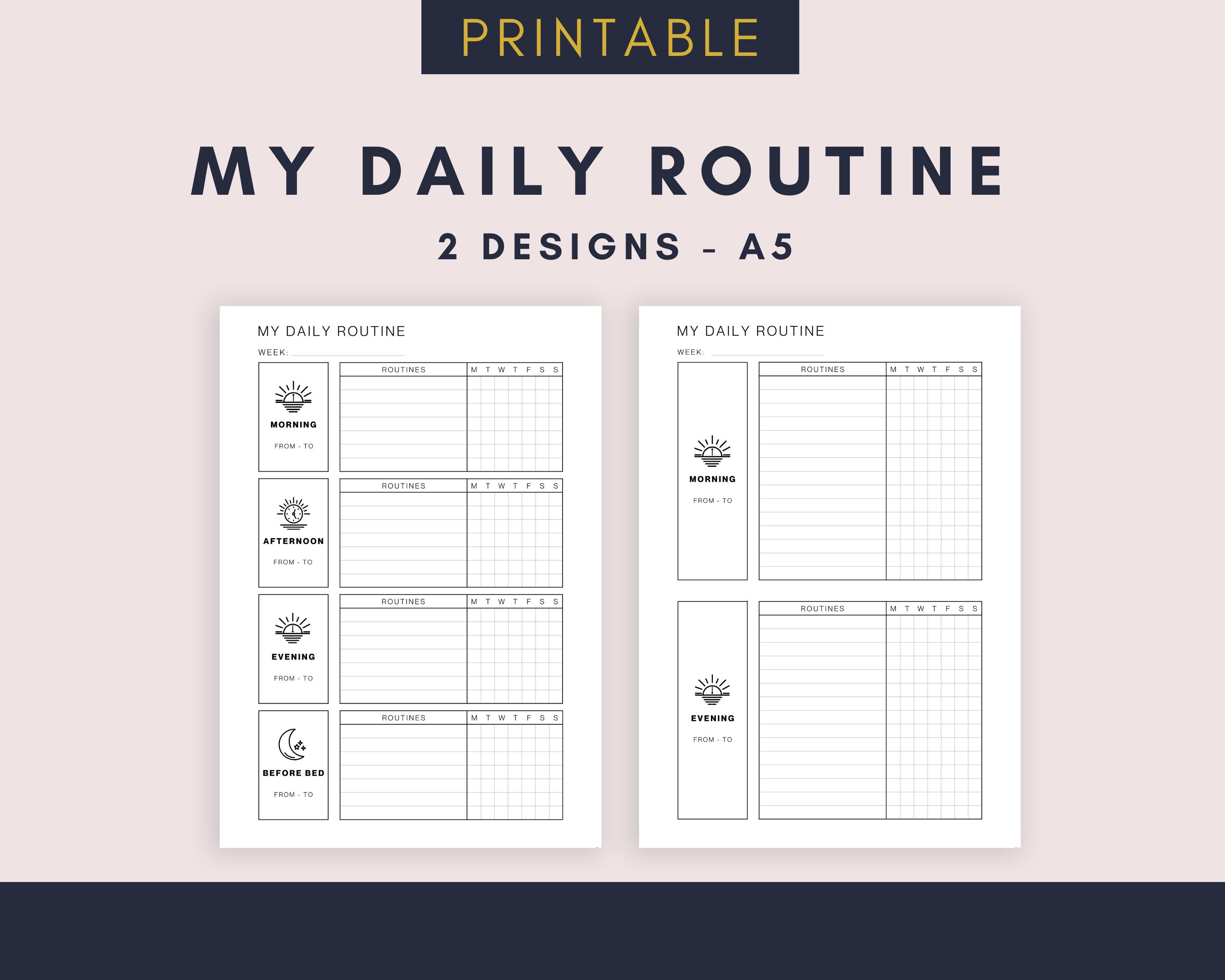 My Daily Routine Checklist Printable A5 - Etsy