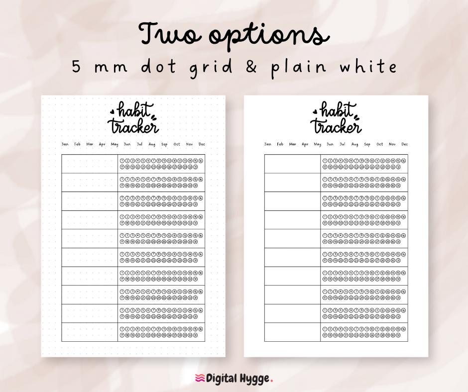 Habit Tracker Printable: Dot Grid Journal, A4/a5/letter (digital ...