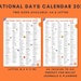 National Days Calendar Printable 2025 National Holidays Calendar Social ...