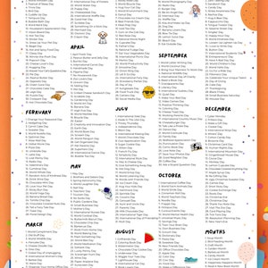 National Days Calendar Printable | 2025 National Holidays Calendar ...