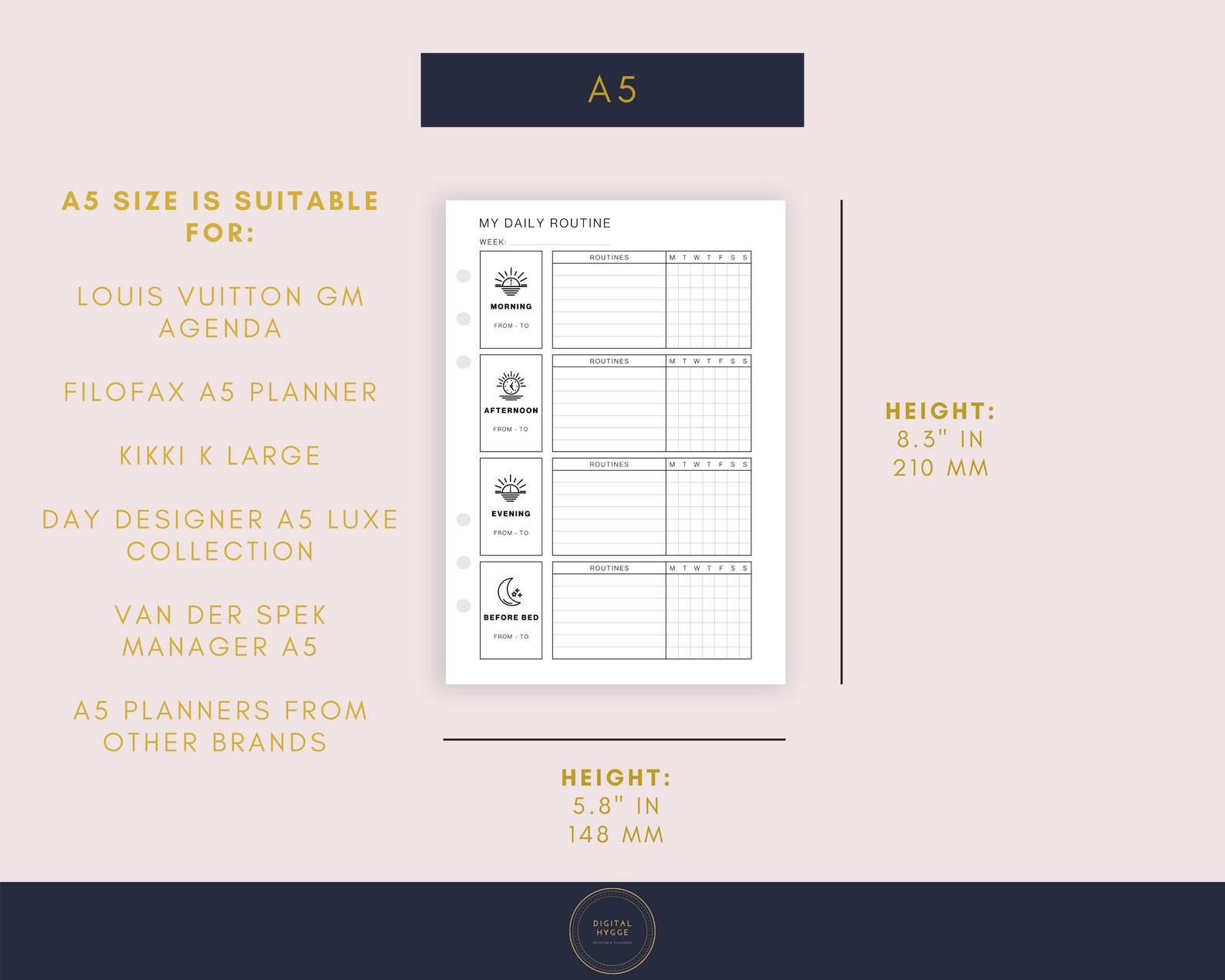My Daily Routine Checklist Printable A5 - Etsy