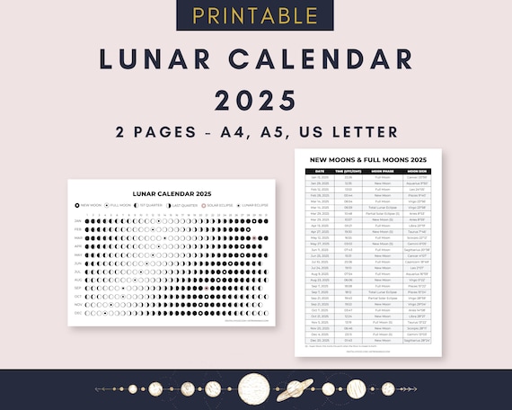 Moon Calendar Printable