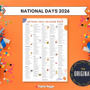 National Days Calendar Printable | 2026 National Holidays Calendar ...