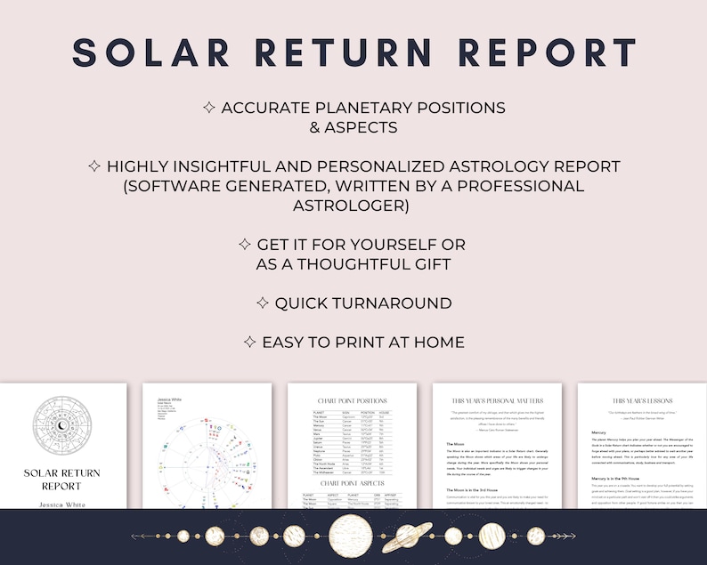 Solar Return Report, Birthday Report, Solar Revolution, Astrology ...
